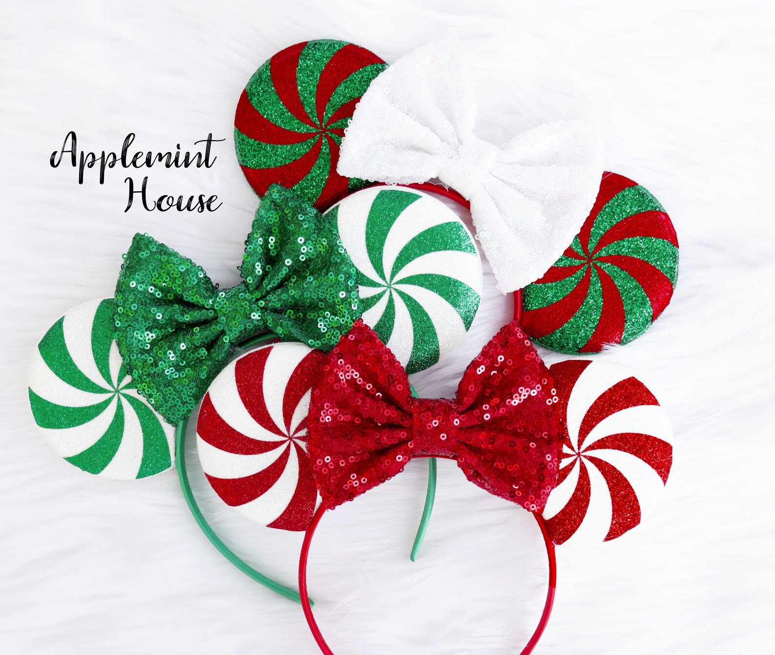 Peppermint Christmas Minnie Ears Peppermint Minnie Ears Red | Etsy