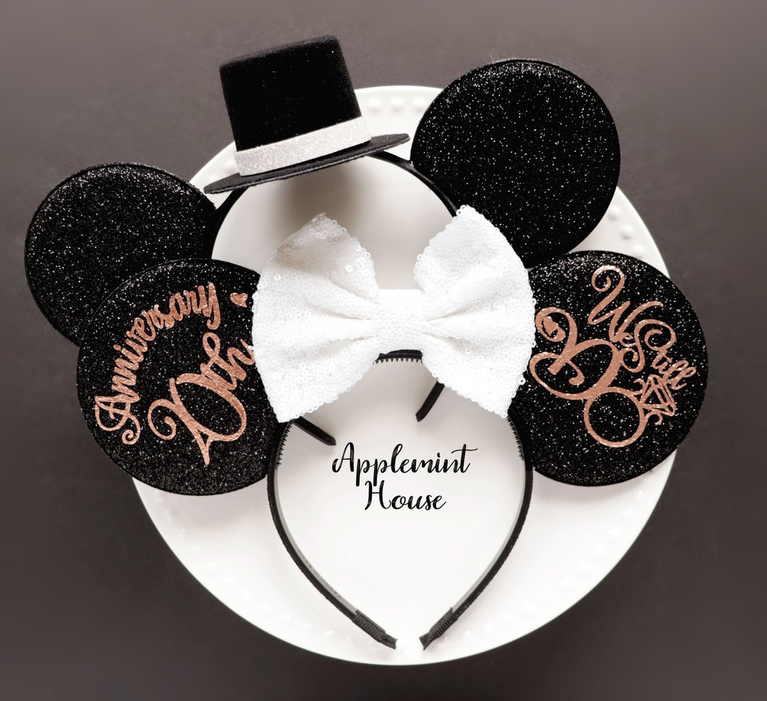 Anniversary Ears, Mickey Ears, Wedding Mouse Ears, Anniversary Minnie ...