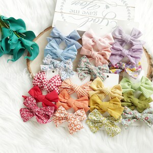 Set of 3 Hair Bow Clips, Red Hairbow Hair Clips, Kids Hair Clips ...