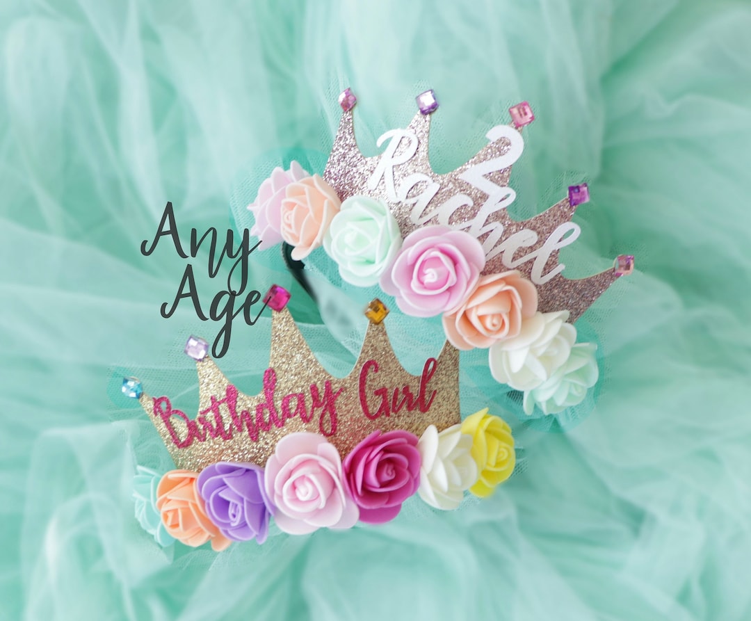 Birthday Crown, Birthday Girl Crown, Flowers Crown Headband ...
