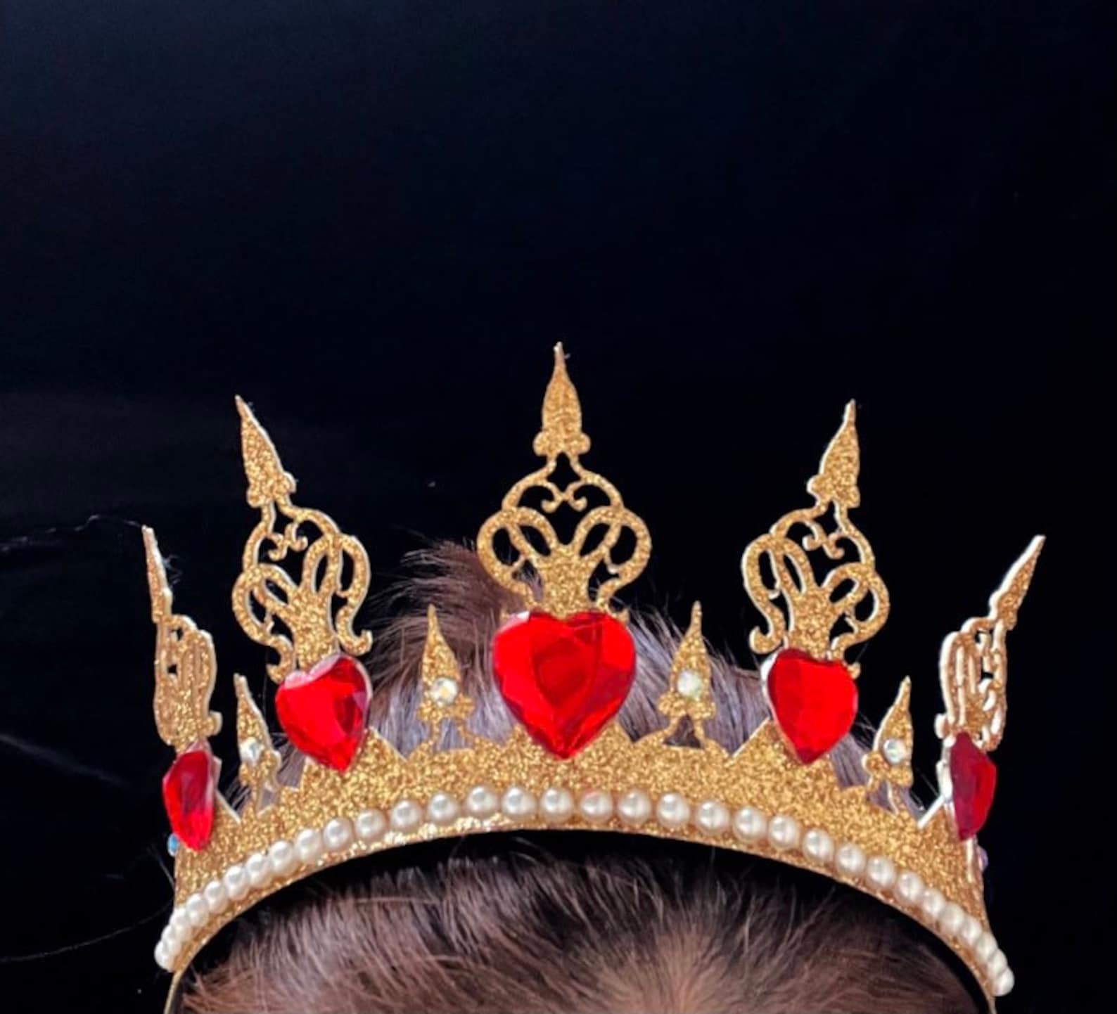 Queen of Hearts Crown, Queen of Hearts Costume Crown, Birthday Crown ...