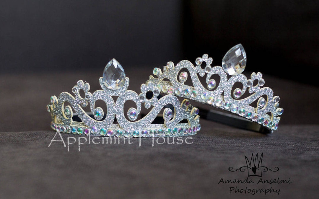 Princess Silver Queen Crown, Princess Crown, Glitter Silver Crown ...