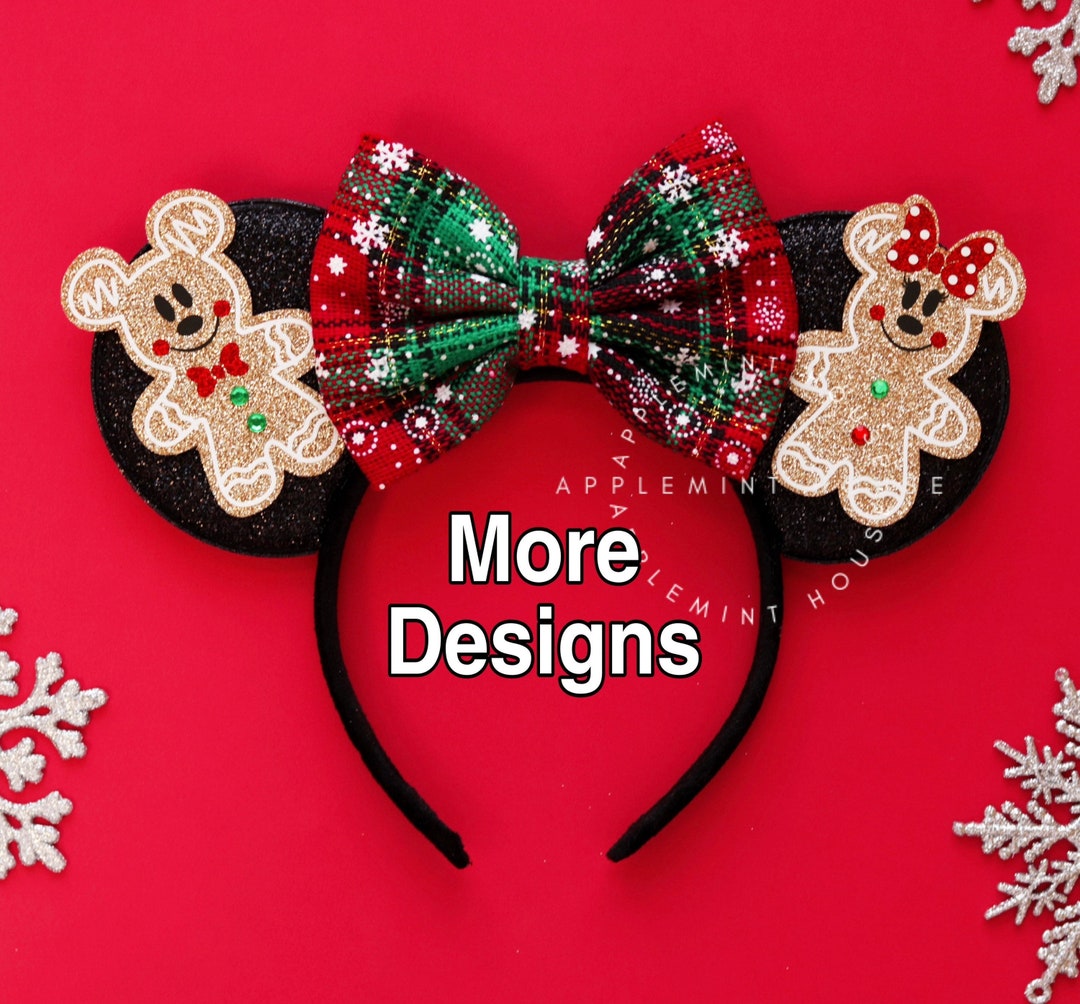 Gingerbread Mouse Ears, Mickey Ears, Christmas Minnie Ears, Mouse Ears ...