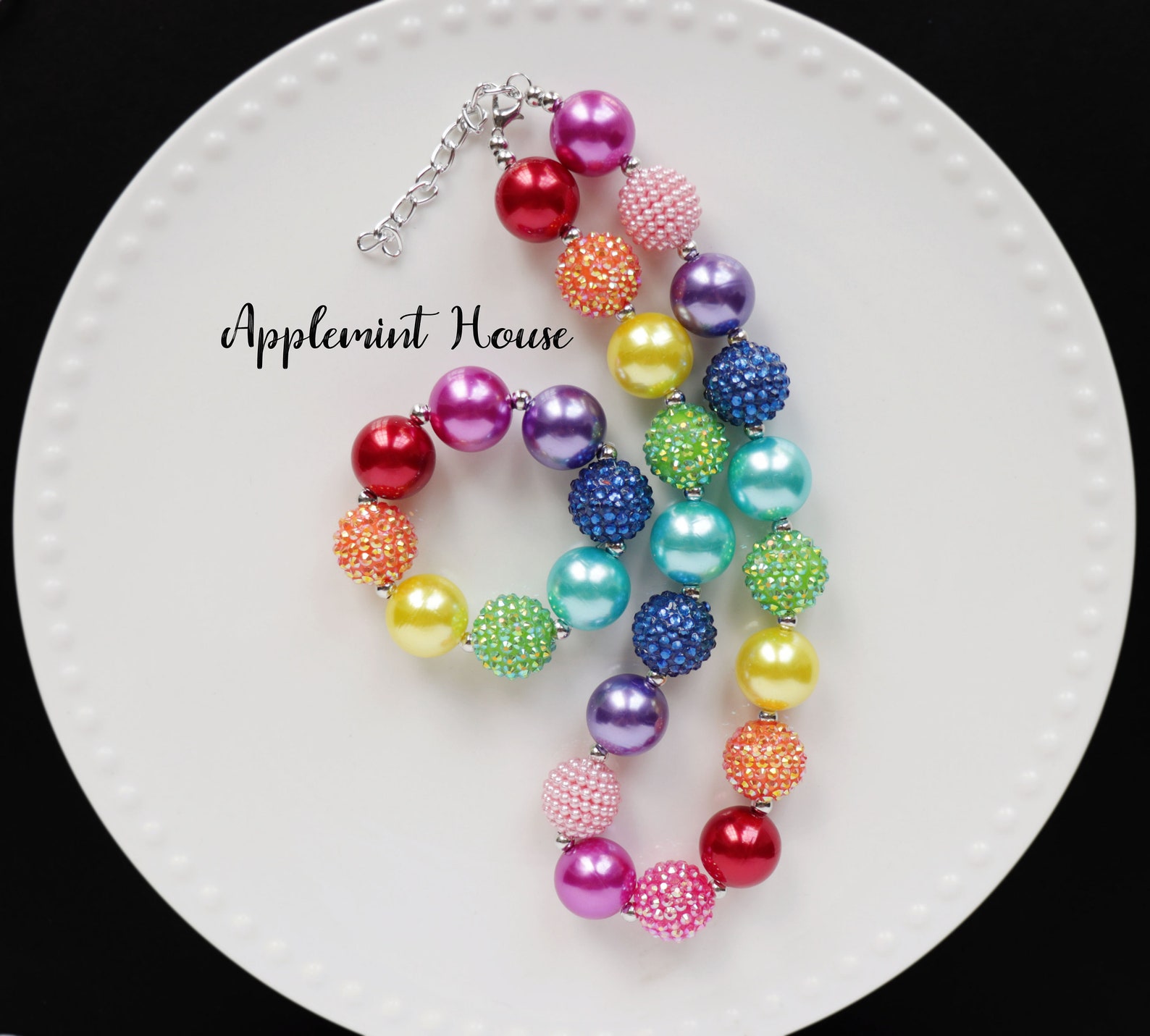 Rainbow Baby Necklace Rainbow Baby Chunky Necklace Set | Etsy