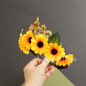 Birthday Crown, Sunflower Crown, Flower Headband, Sunflower Birthday ...