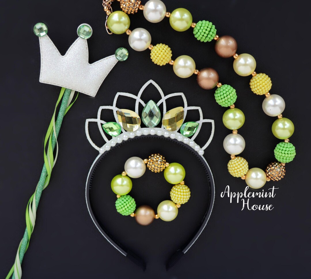 White Tiana Crown & Wand, Rhinestone Tiara for Girls and Kids, Birthday ...