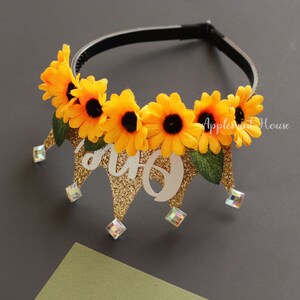 Birthday Sunflowers Crown , Birthday Custom Crown, Birthday Girl Crown ...