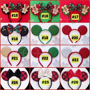 Christmas Mickey Ears Minnie Mouse Ears Christmas - Etsy