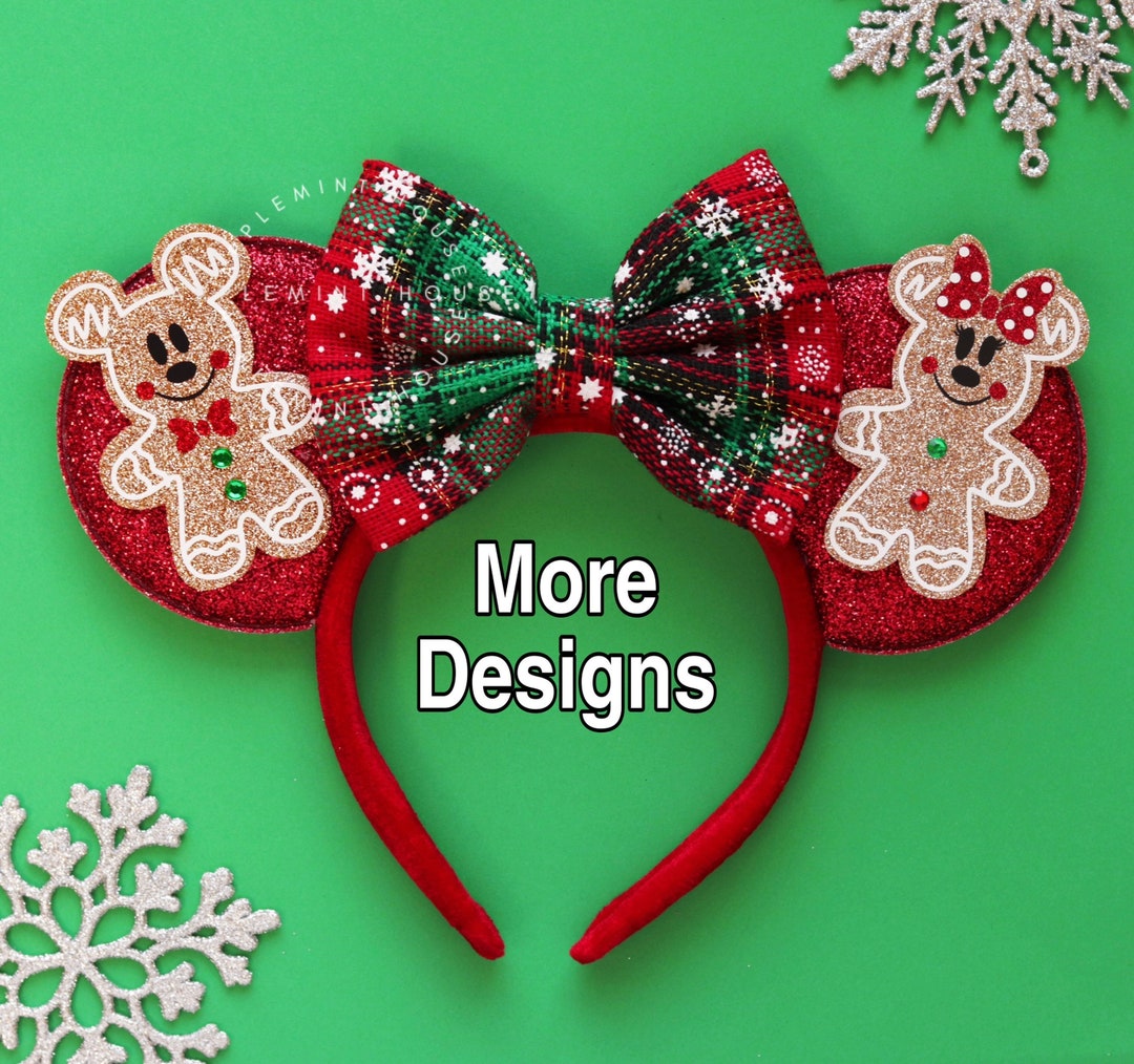 Christmas Gingerbread Mickey Ears, Christmas Minnie Ears, Mouse Ears ...