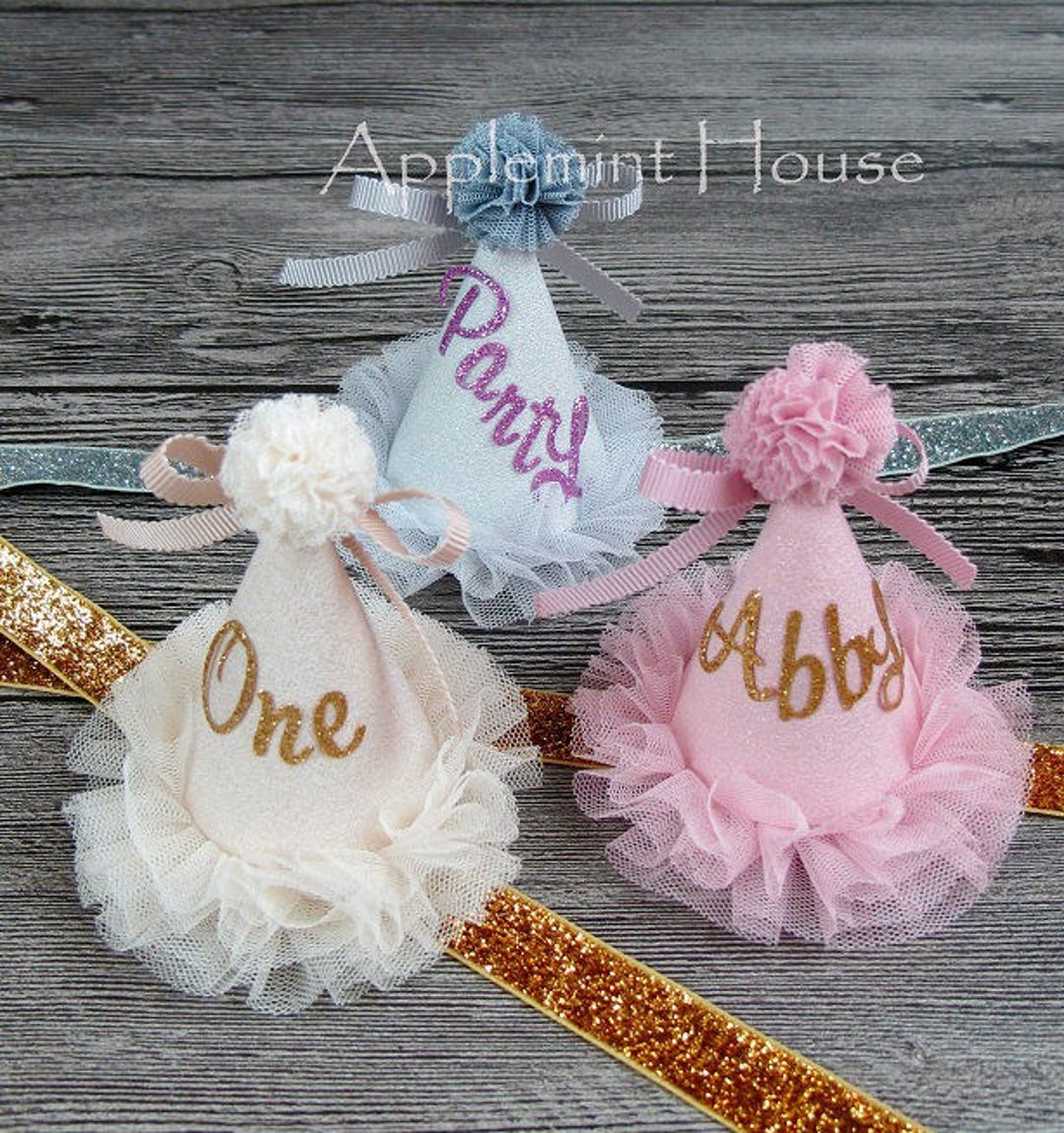 Birthday Party Hat, Mini Party Hat Headband, Custom Birthday Party Hat ...