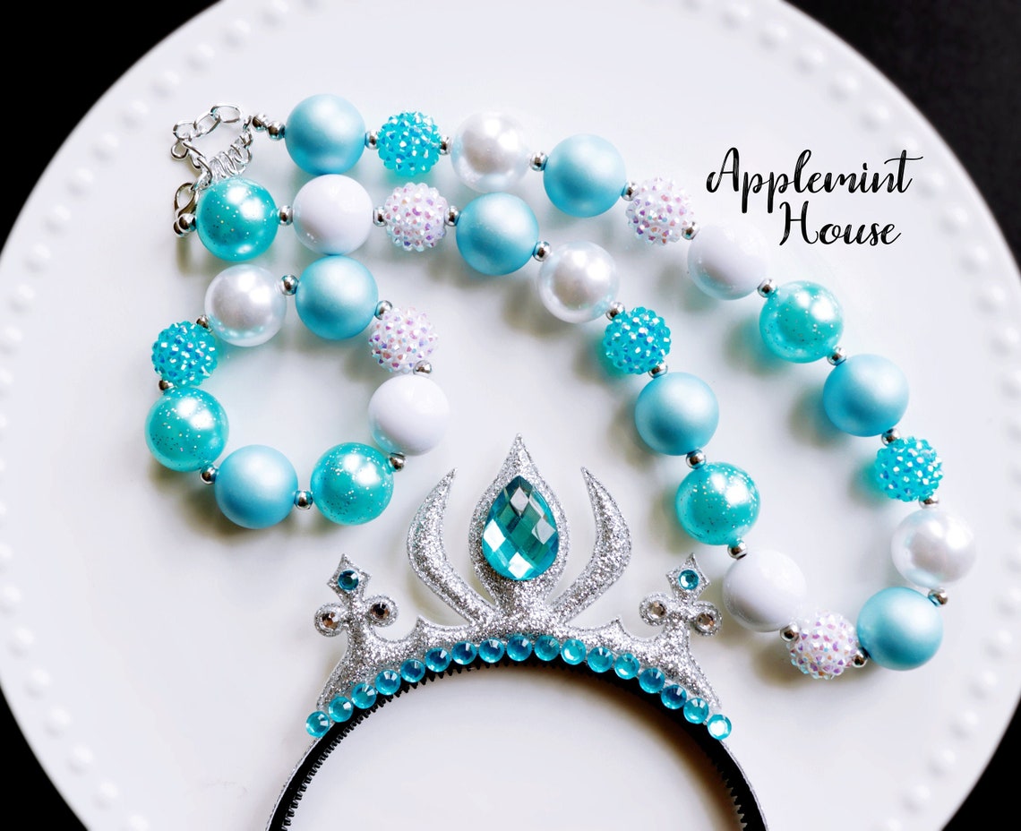 Elsa Necklace Elsa Chunky Necklace Frozen Elsa Bubblegum - Etsy