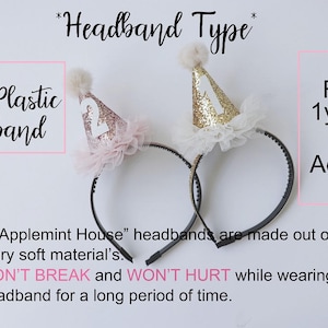 Birthday Party Hat, Mini Party Hat Headband, Custom Birthday Party Hat ...