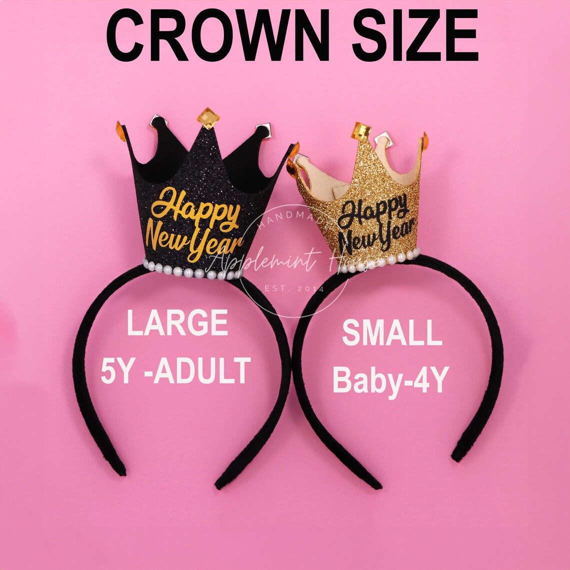 Happy New Years Crown & Top Hat Headband, 2026 New Year Party Crown ...