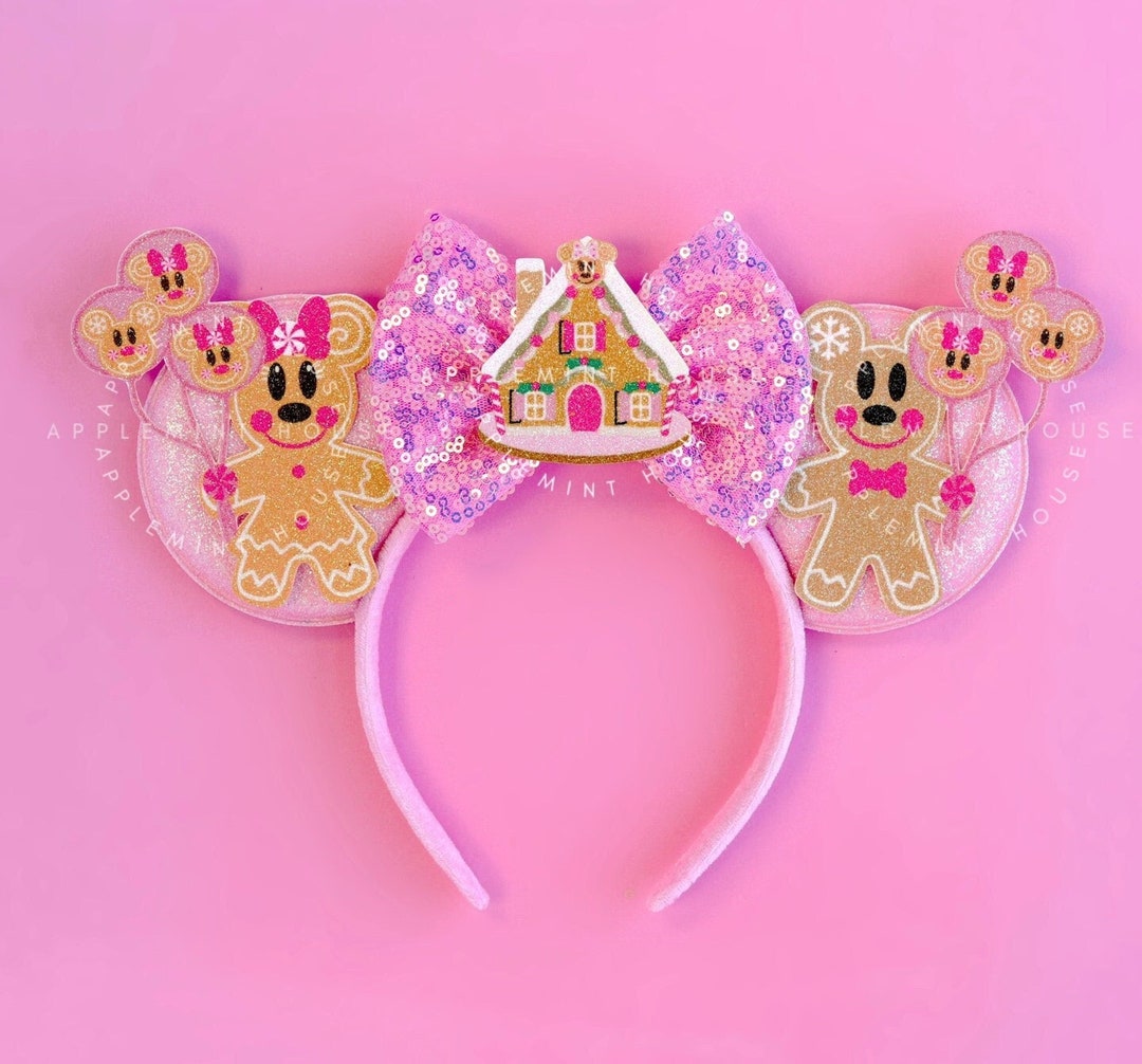 Pink Gingerbread Mickey Ears, Christmas Gingerbread Minnie Ears ...