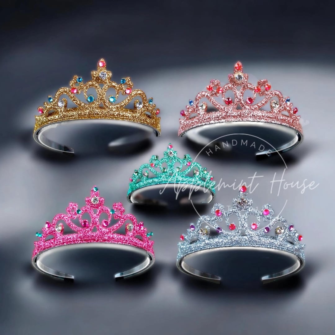 Custom Color Glitter Crown, Birthday Girl Headband, Princess Tiara for ...