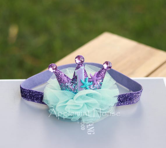 Mermaid Birthday Crown First Birthday Mermaid Crown Mermaid Crown With Age Mermaid Birthday Headband Gifts for Kids Gifts for Girls Etsy UK