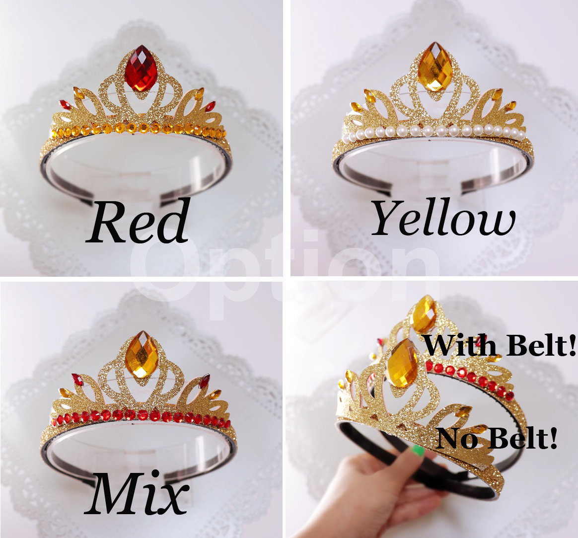 Belle Crown Princess Belle Costume Crown Belle birthday | Etsy