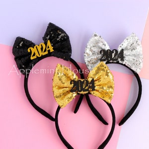 New Years Eve Headband, 2024 New Years Headband, 2024 Bow Headband ...