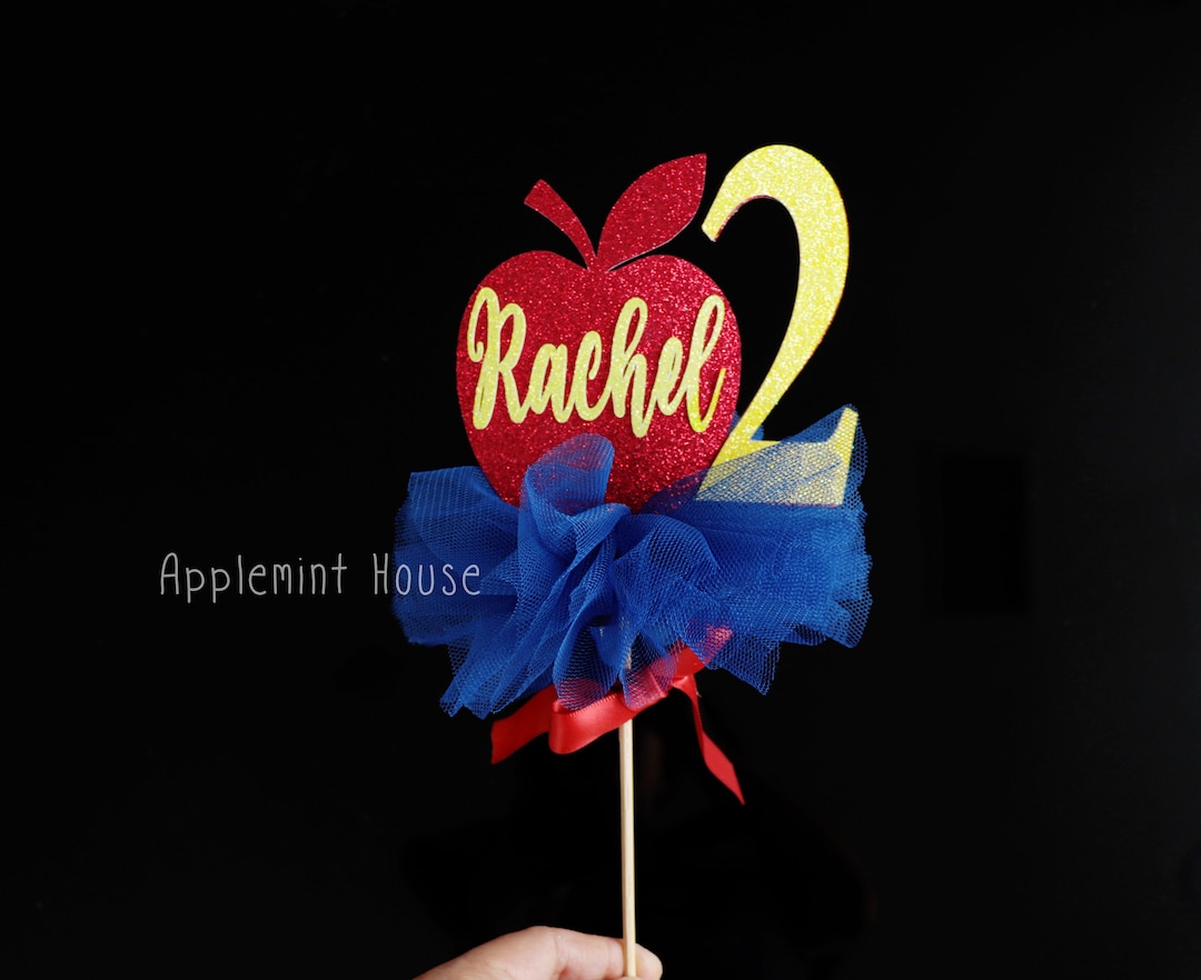 Snow Queen Inspired Cake Topper, Red Apple Birthday Cake Decor, Apple ...