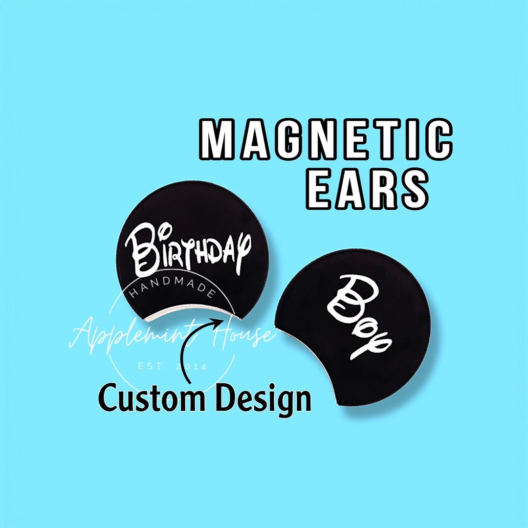 Custom Magnetic Mickey Ears for Hat, Removable Birthday Boy Mouse Ear ...