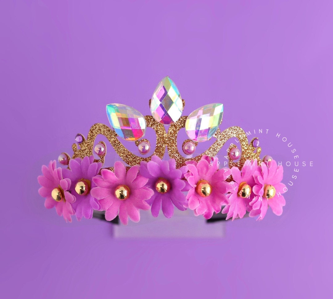 Rapunzer Crown With Flowers, Rapunzer Tiara, Tangle Crown, Princess ...