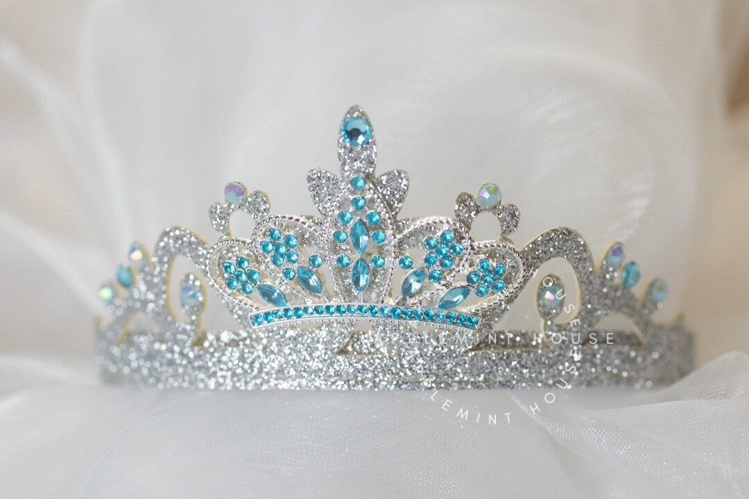 Cinderella Inspired Crown Headband, Silver Glitter Princess Crown ...