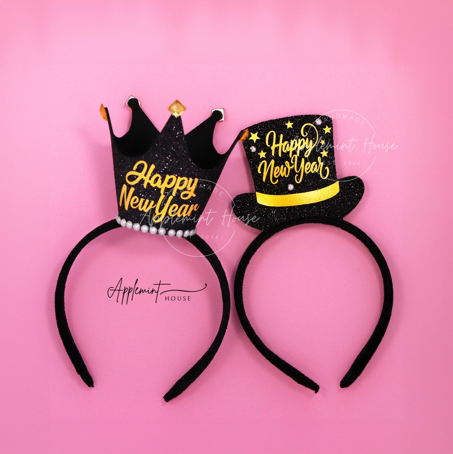 New Year Party Crown, 2025 Crown, Happy New Year Tiara, Top Hat Design ...
