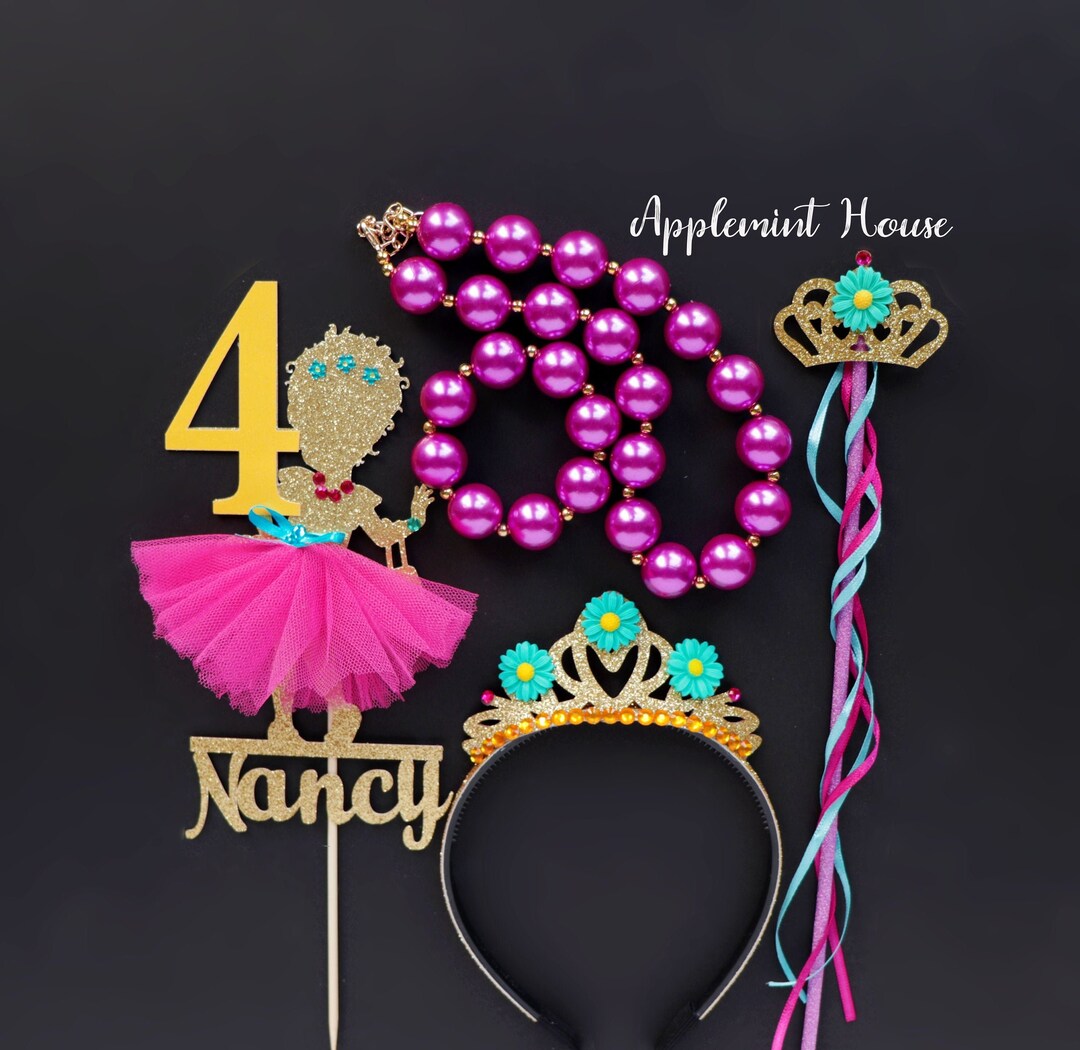 Fancy Nanci Crown & Cake Topper Set, Dress up Costume Crown, Birthday ...