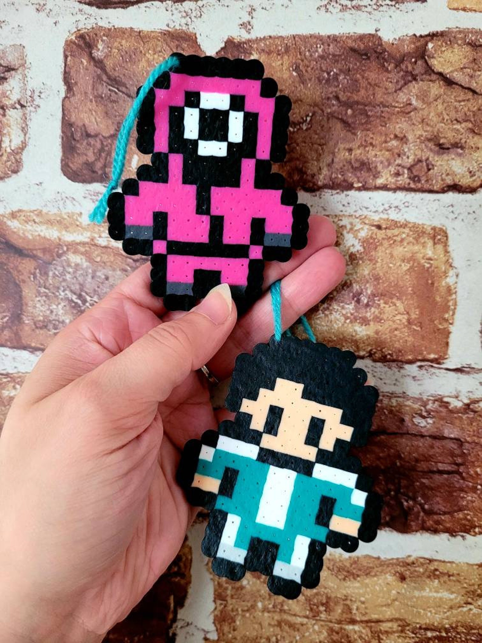 Squid Game Inspired Pixel Art Hanging Decoration | Etsy