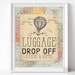 Vintage Luggage Drop off Sign Printable Hot Air Balloon Travel Around ...
