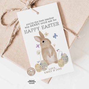 EDITABLE Boho Easter Employees Teacher Appreciation Tag You're the Best ...