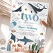 Editable Boy TWO the Sea Under the Sea Ocean 2nd Birthday Invitation ...