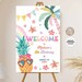 EDITABLE Girl Tropical Hawaiian Aloha Welcome Sign Birthday Welcome ...