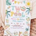 Editable TWO the POOL 2nd Birthday Pool Party Invitation Girly Pink ...