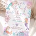 Editable Mermaid Splash Into Seven 7th Birthday Pool Party Invitation ...