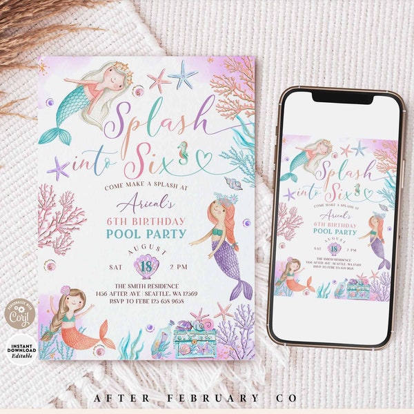 Mermaid 6th Birthday - Etsy