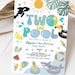 Editable Boy TWO the POOL 2nd Birthday Pool Party Invitation Whale ...