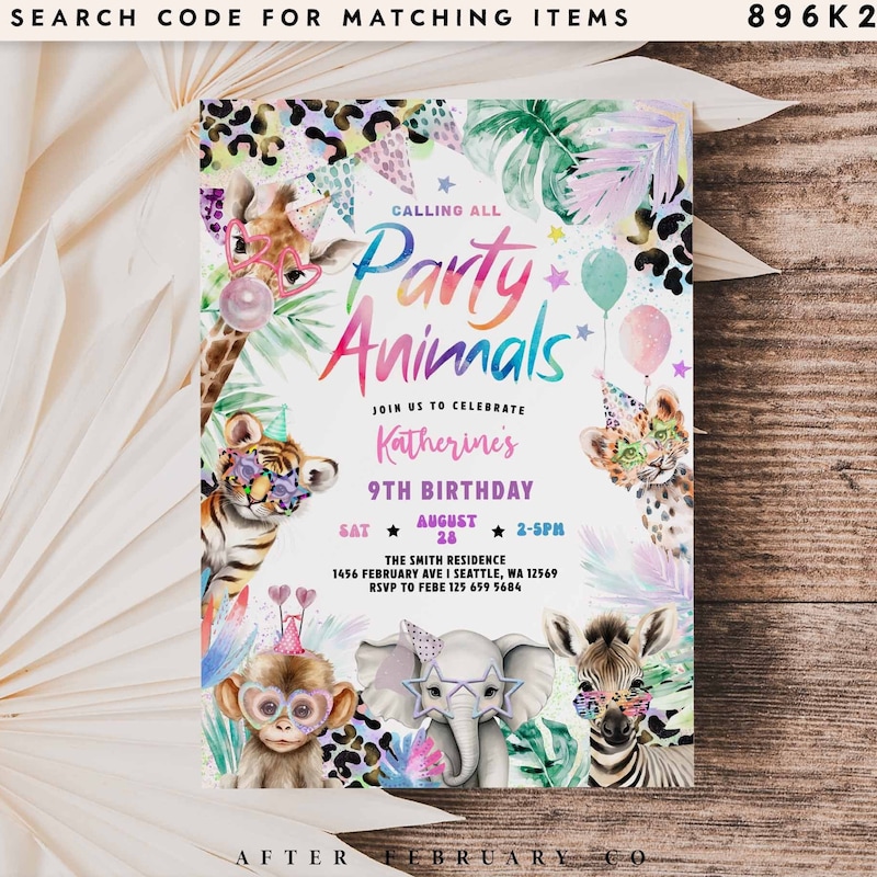 Party Animal Invite - Etsy