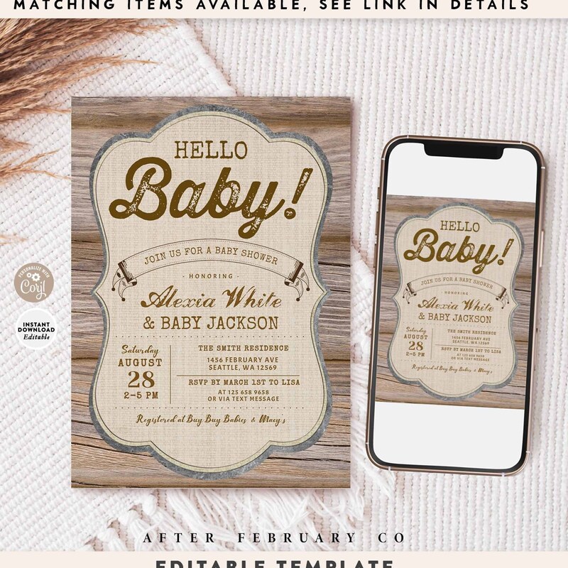 Rustic Baby Shower - Etsy