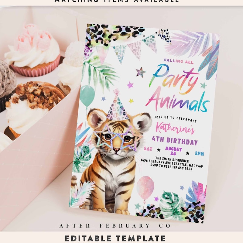 Cat 2 Birthday Invitation - Etsy