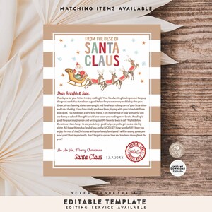 EDITABLE Letter From Santa Official Greeting Letter From Santa - Etsy