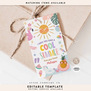Editable Hope You Have A Cool Summer Teacher Student Preschool Tag Last ...