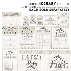 Rustic Baby Shower Printable Gift List 8x10 Mountain Rustic Hunting ...