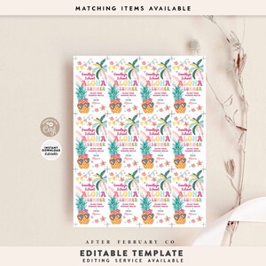 Editable Goodbye School Aloha Summer Teacher Tag Appreciation Gift Tags ...