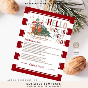 EDITABLE Boy Girl 2 Elf Elves First Arrival Letter Modern Elf Letter ...