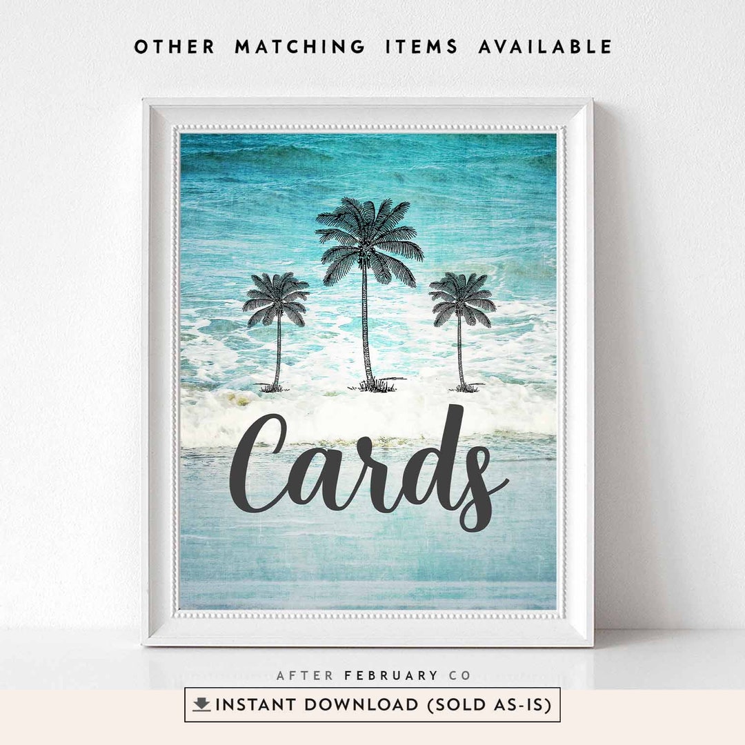 Plum Tree Caribbean Ocean Tropical Beach Summer Cards Sign Men Women ...