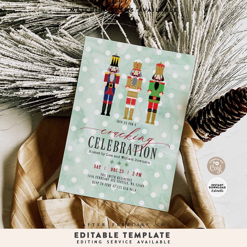 Editable Nutcracker Invitation Christmas Party Invitation - Etsy