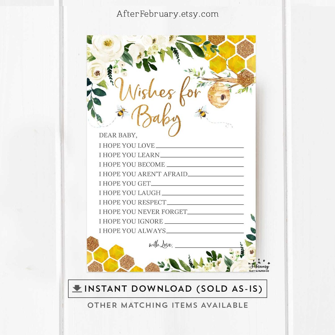 Bee Baby Shower Sprinkle Parents to Bee Mommy to Bee Wishes for Baby ...