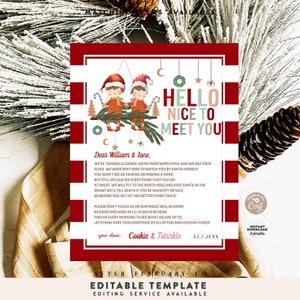 EDITABLE Boy Girl 2 Elf Elves First Arrival Letter Modern Elf Letter ...