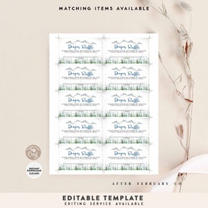 EDITABLE Blue Green Mountain Forest Adventure Baby Shower Sprinkle ...